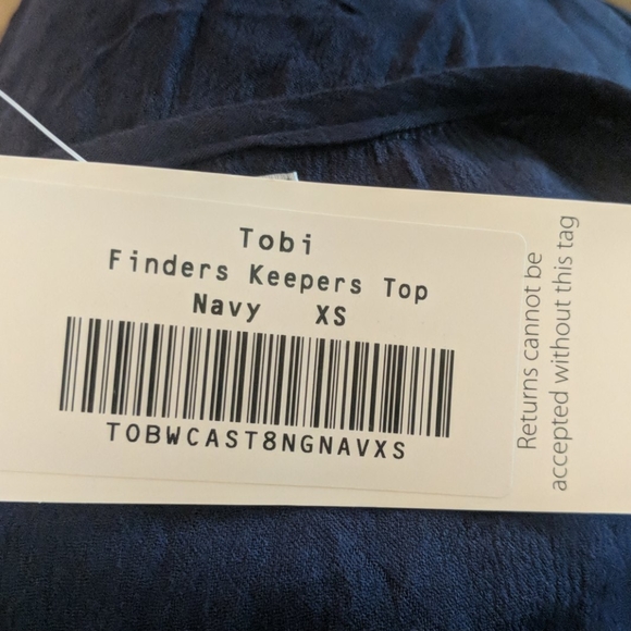 Tobi | Tops | Tobi Finders Keepers Boho Navy Blue Ruffle Flutter Sleeve ...